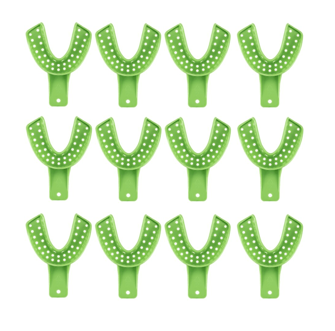 Dental Dulock Impression Trays 12/Bag Apple Green #2 Large Lower ...