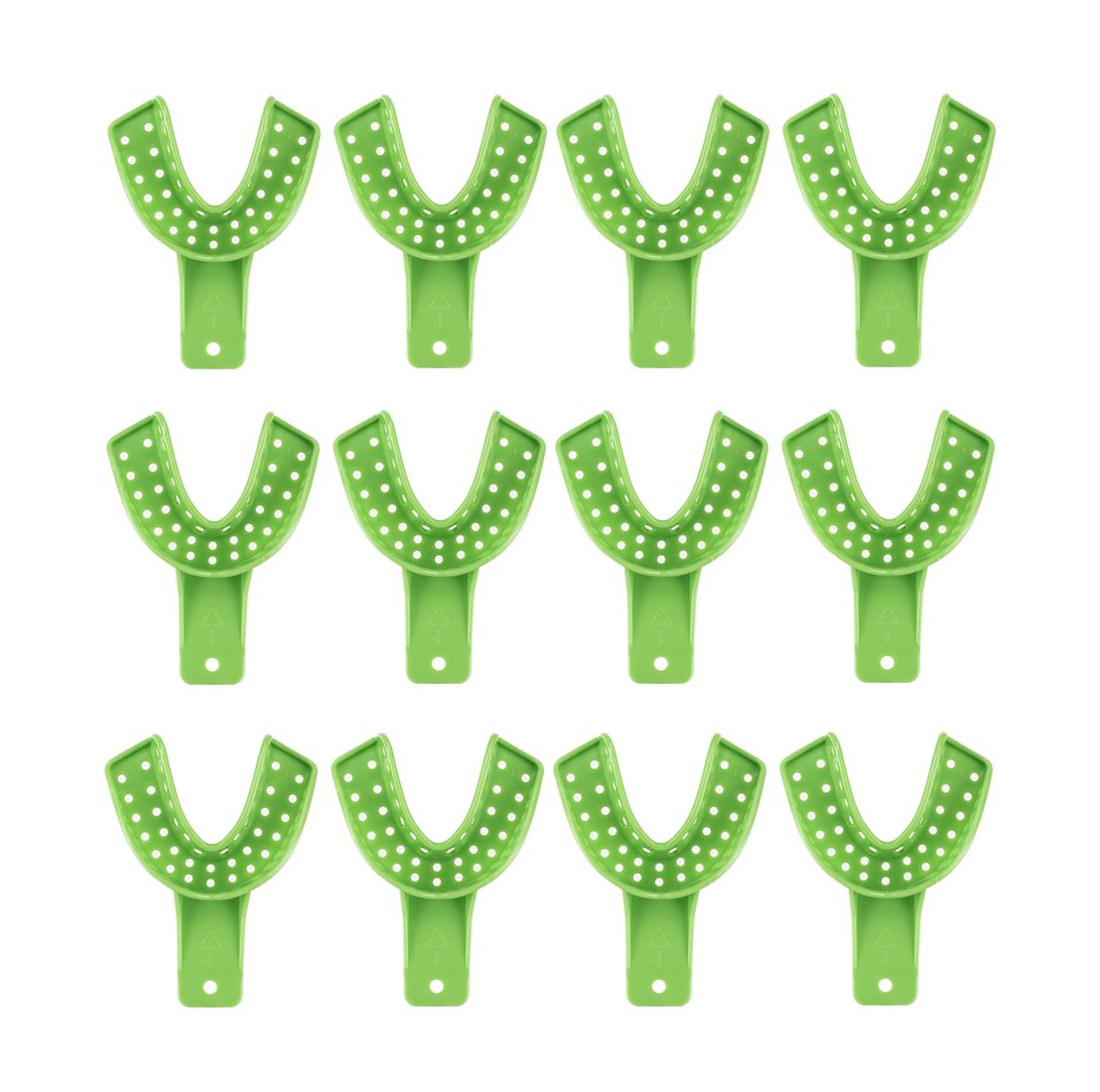 Dental Dulock Impression Trays 12/Bag Apple Green #4 Medium Lower ...