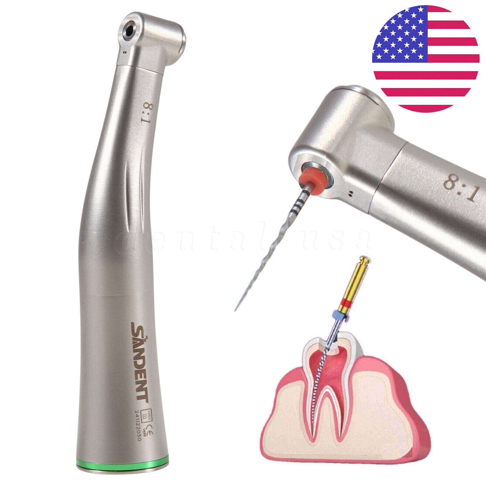 Dental Endo Handpiece 8:1 Contra Angle Endodontic Mini Head For Dentsply E Type - Walmart.com