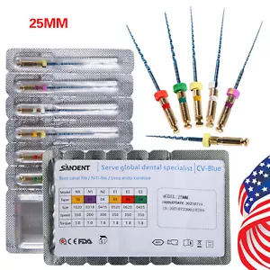 Dental Endo Niti Rotary Files Assorted 6 Files For Curved Canal 25Mm Nx ...