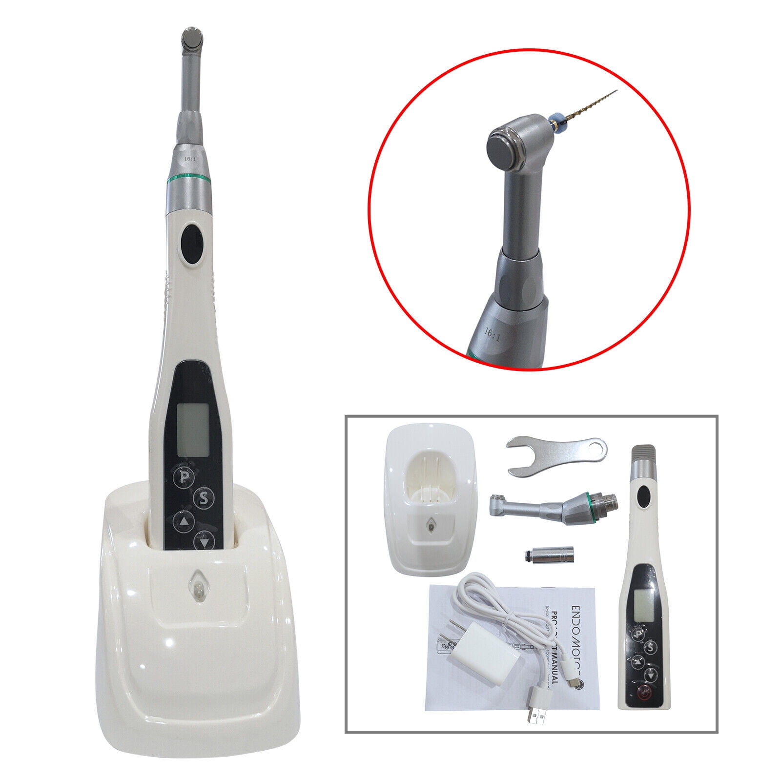 Dental Endodontic Endo Motor Treatment 16:1 Contra Angle Handpiece Wireless ca - Walmart.com