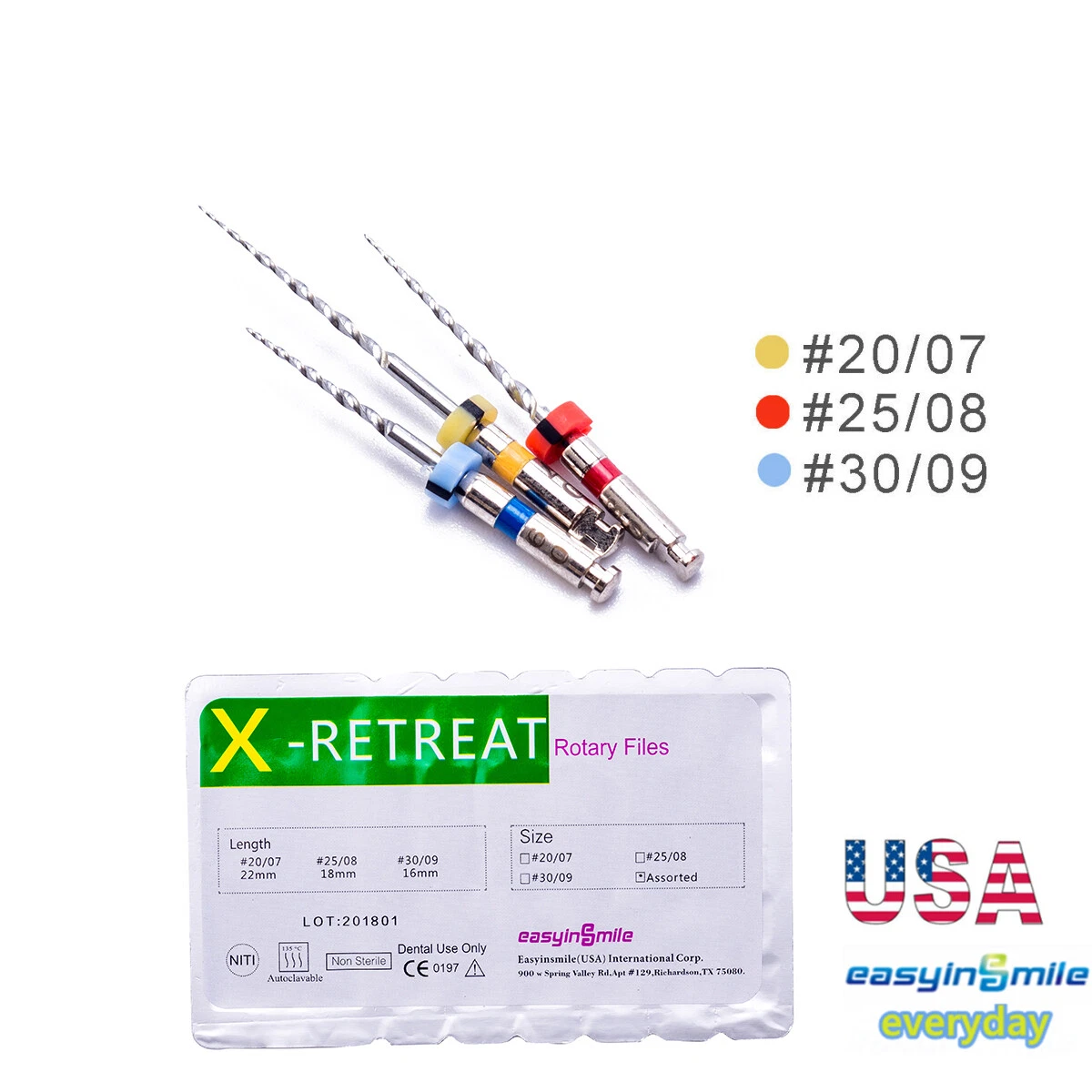 Dental Endodontic Rotary Niti Root Canal Tips Endo Re-Treatment Files ...