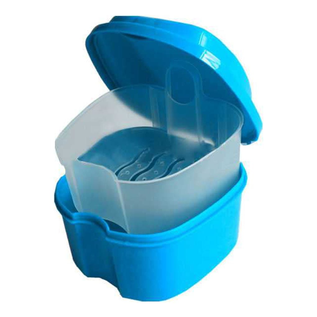 Dental False Teeth Storage Box with Hanging Net Container Plastic ...