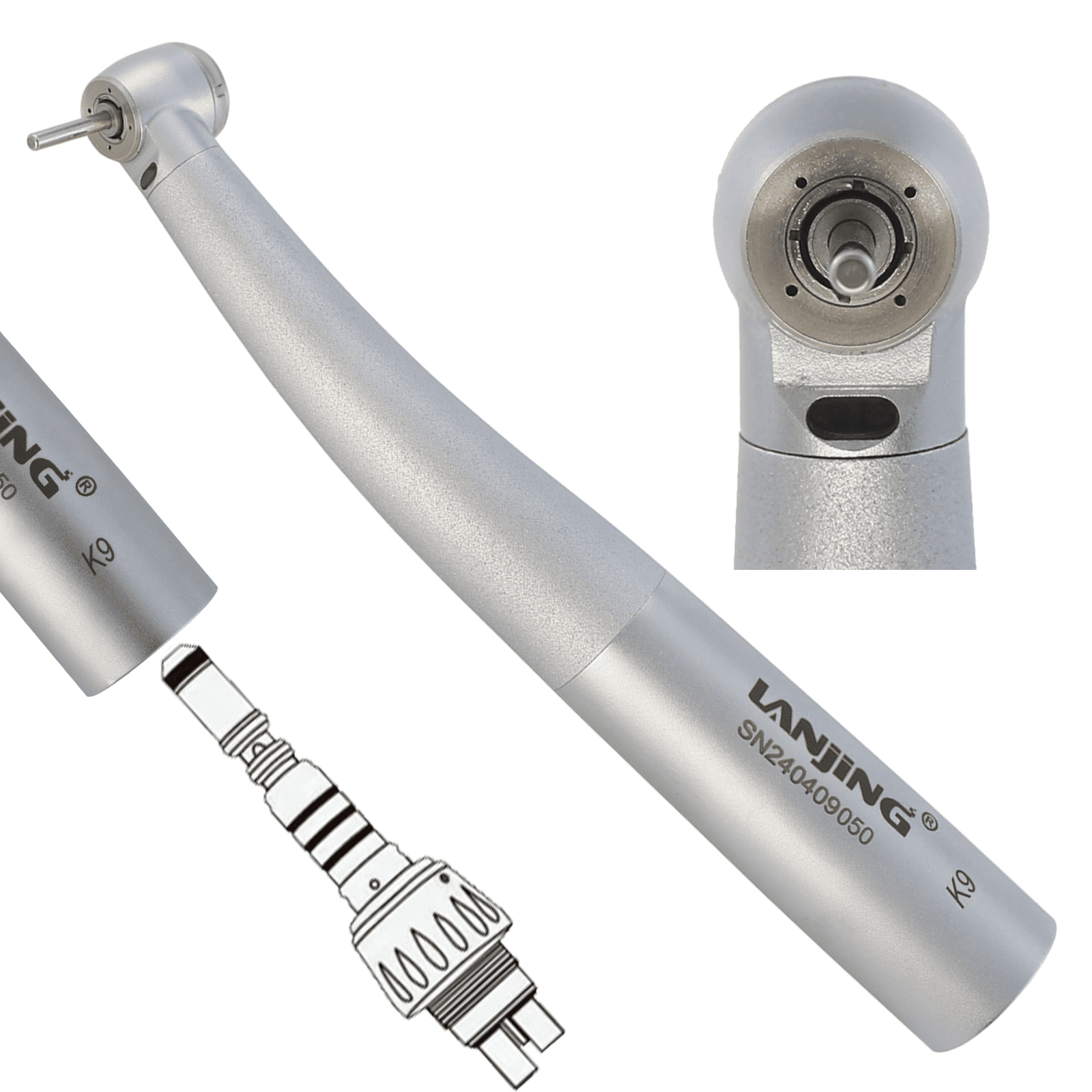 Dental Fiber Optic High Speed Handpiece Super Mini Head Turbine KaVo ...