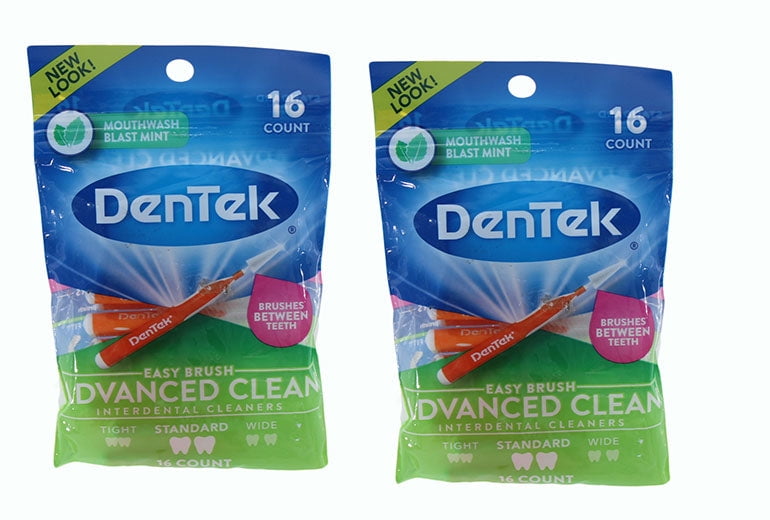 Dental Floss DenTek Easy Brush Cleaners 16 Count 2 Pack - Walmart.com