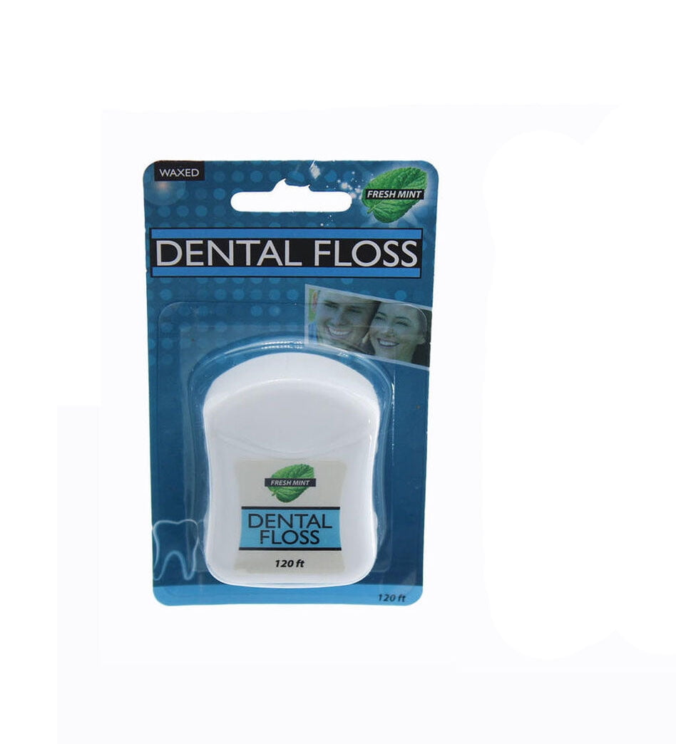 Dental Floss Fresh Mint Waxed Dental Floss 120 Feet - Walmart Business ...