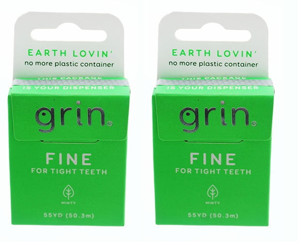 Dental Floss Grin Fine Floss Box 55 yd Green 2 Pack - Walmart.com