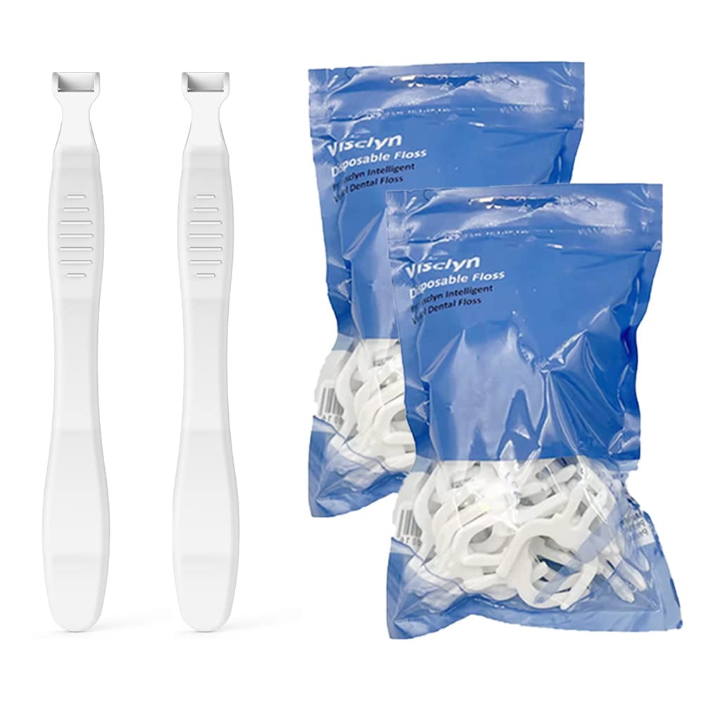 Dental Floss Kit with Handles and Flosses (2 Handles + 100 Flosses ...