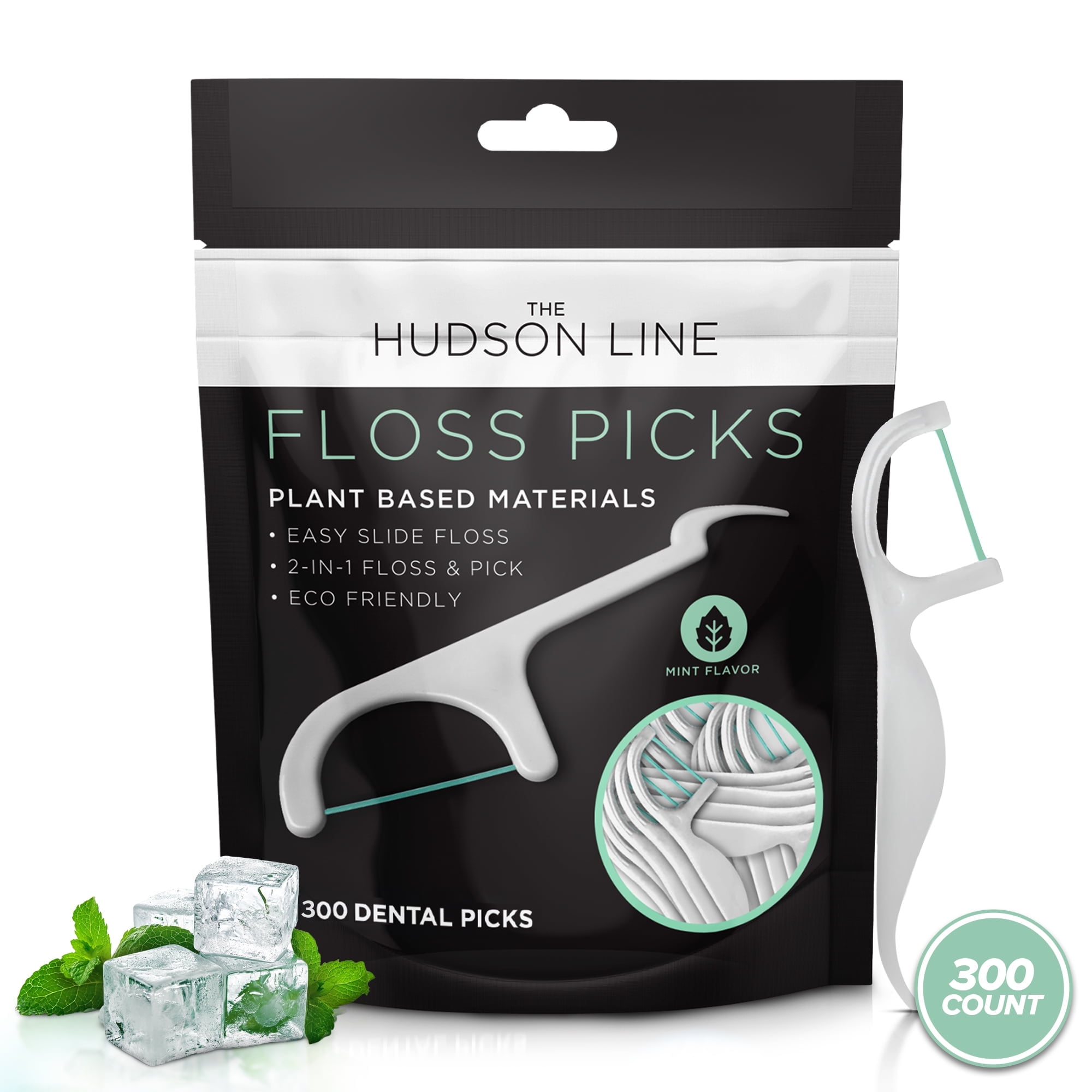 Dental Floss Picks 300 Count Plant Based Dental Floss Picks Eco ...