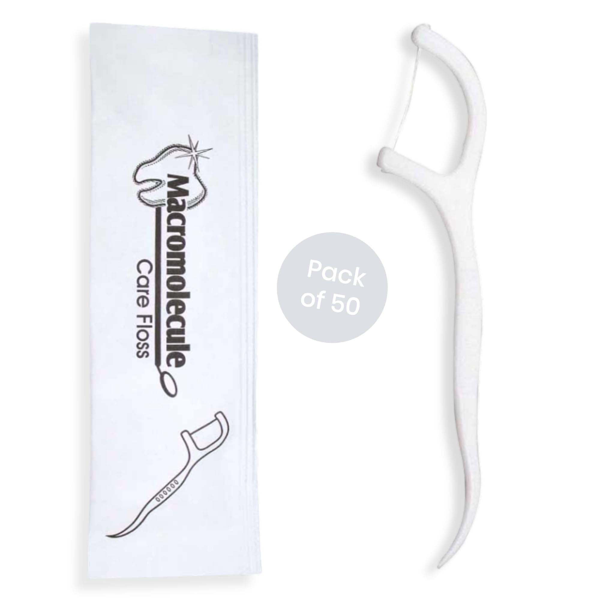 Dental Floss Picks Pack of 50 Individually Wrapped Flossers for Adults ...