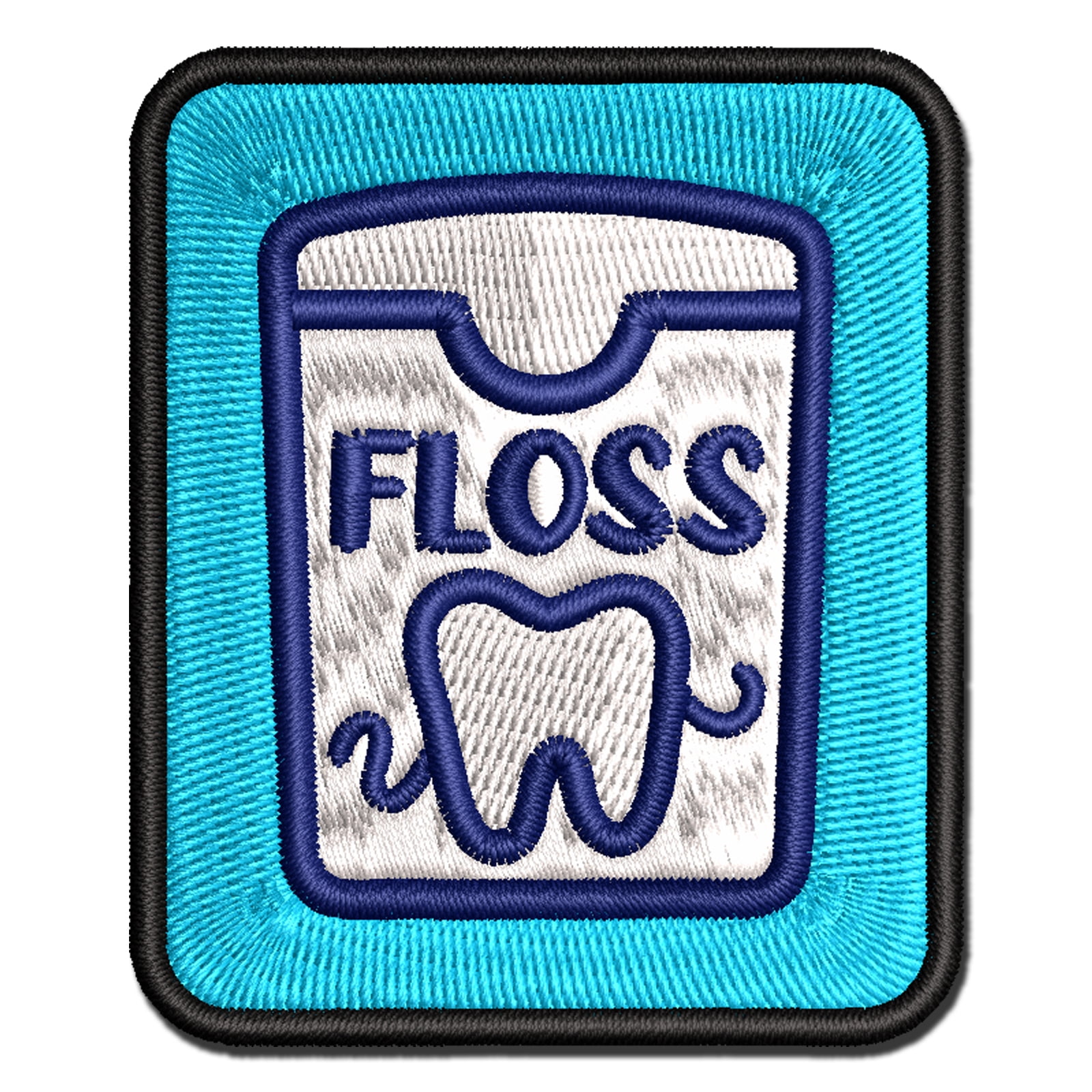 Dental Floss Tooth Dentist Applique Multi-Color Embroidered Iron-On ...