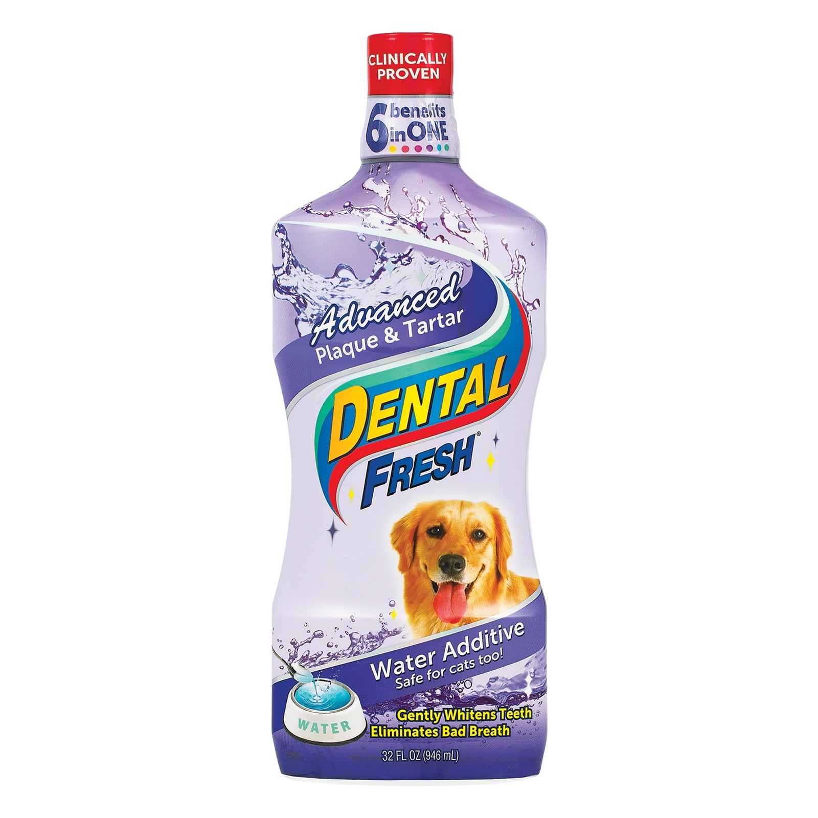 Dental Fresh Advanced Plaque and Tartar Water Additive for Cats & Dogs ...