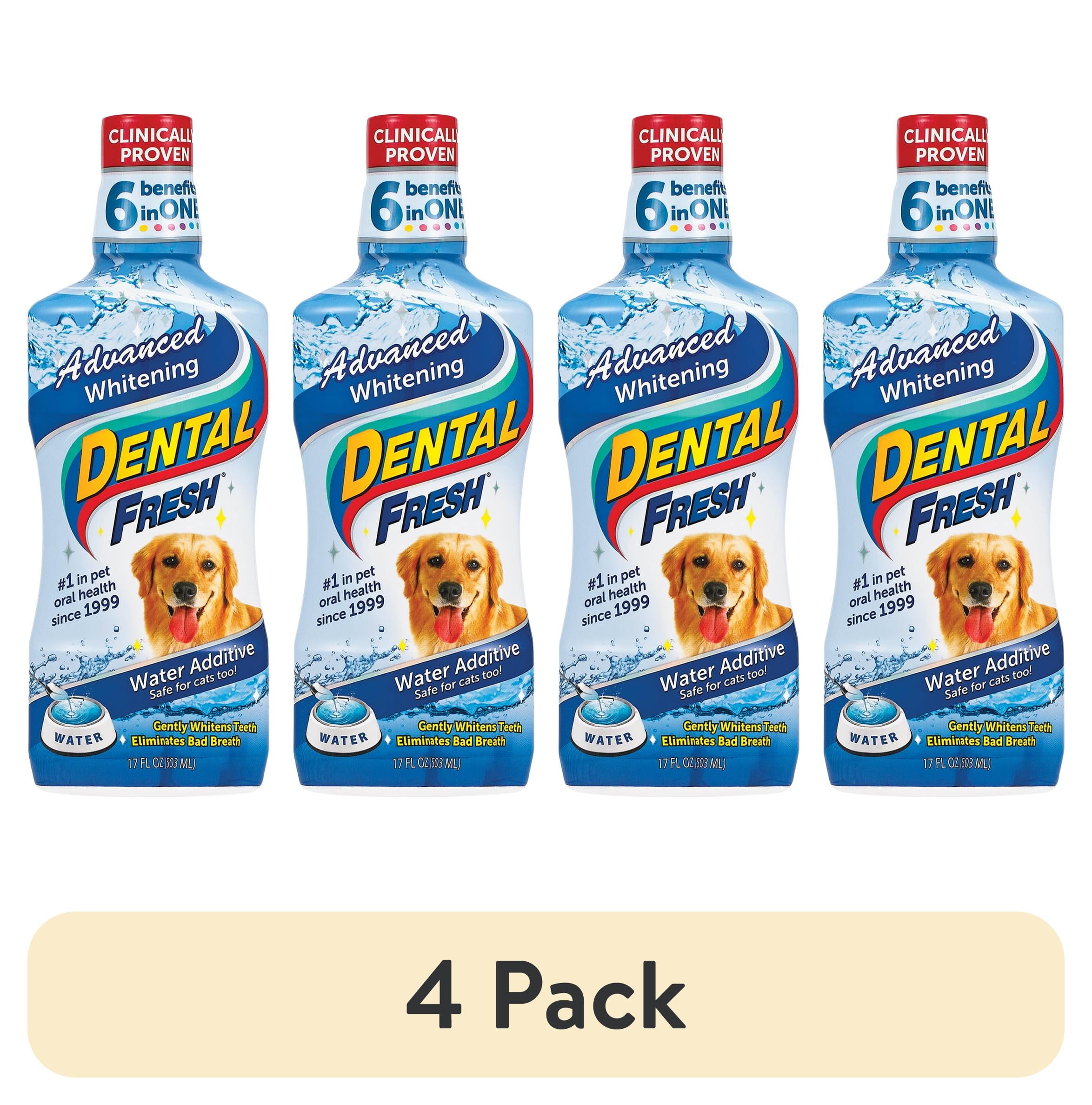 (4 pack) Dental Fresh Advanced Whitening Water Additive for Dogs, 17 oz ...