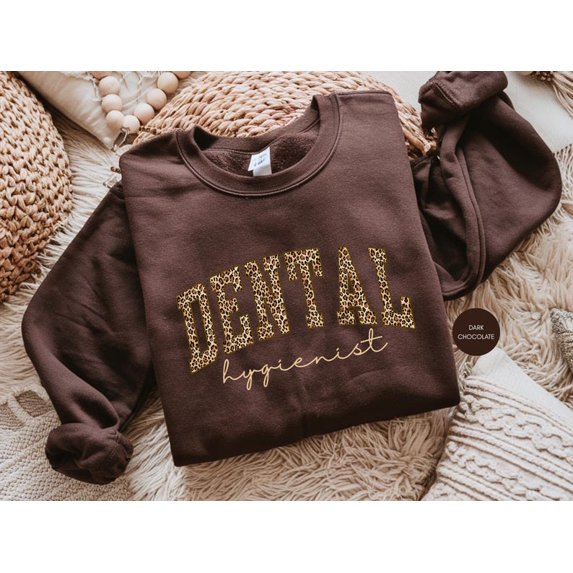 Dental Hygienist Sweatshirt, Dental leopard Sweatshirt, dental ...