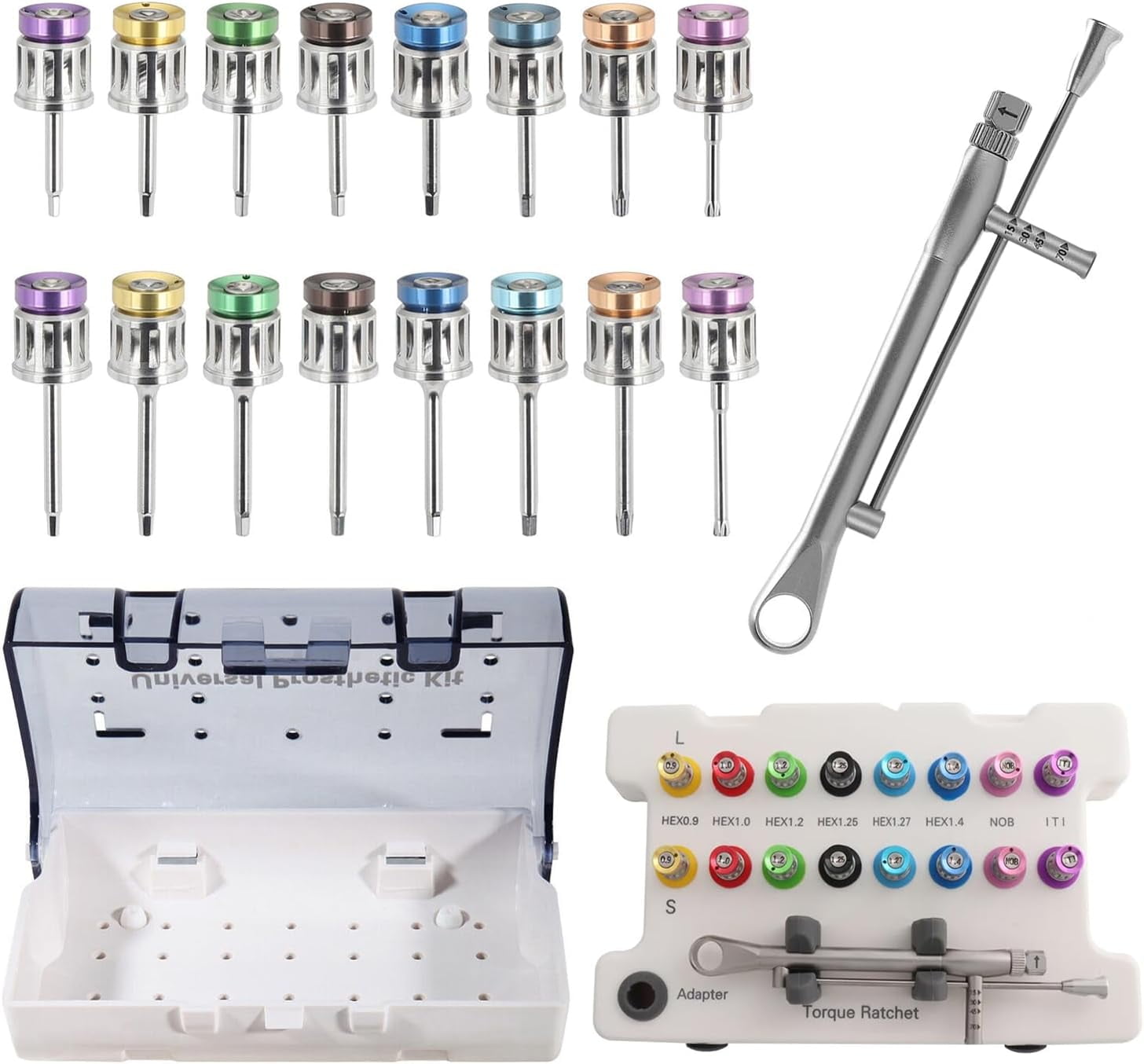 Dental Implant Torque Screw Driver Kit, 16 Pcs Universal Implant Screw ...