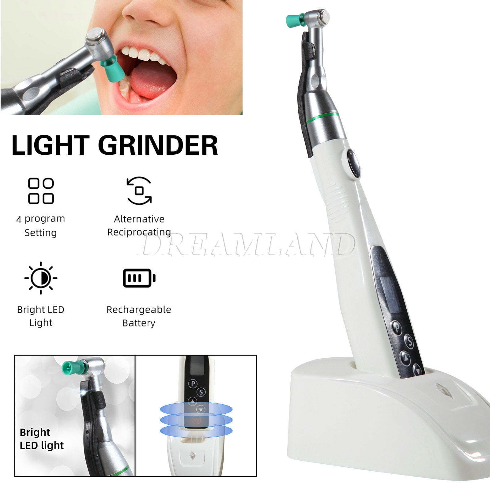 Dental LED Hygiene Prophy Handpiece Motor & 4:1 Contra Angle ...