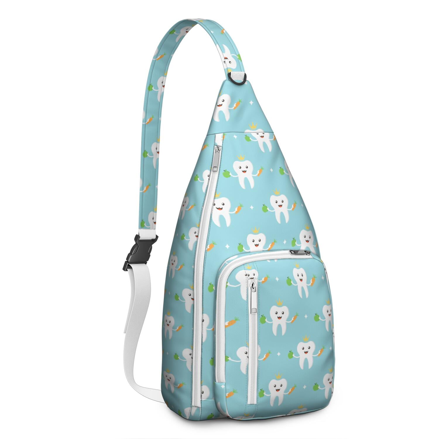 Dental Lover's Crossbody Sling Bag - Cute Tooth Pattern Waterproof ...
