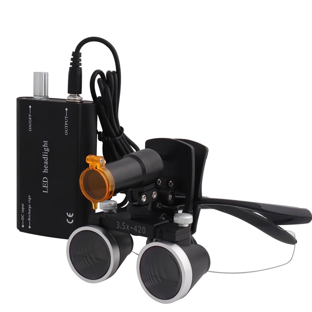 Dental Magnifier 2.5 Times 3.5 Times Black Head-Mounted Oral Equipment ...