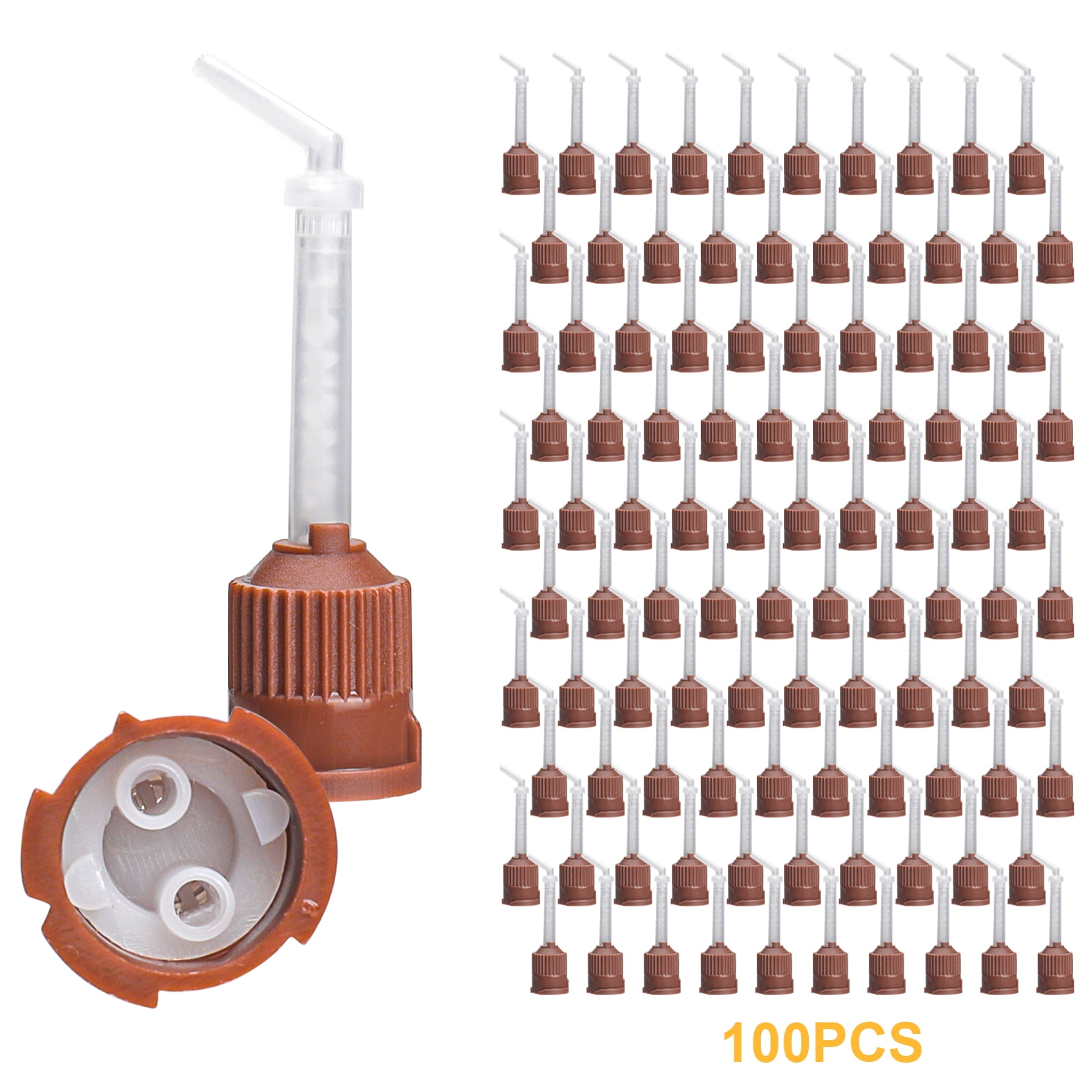 Dental Mixing Tips 100pcs Dental Impression Mixing Tips 1:1 Ratio Brown ...