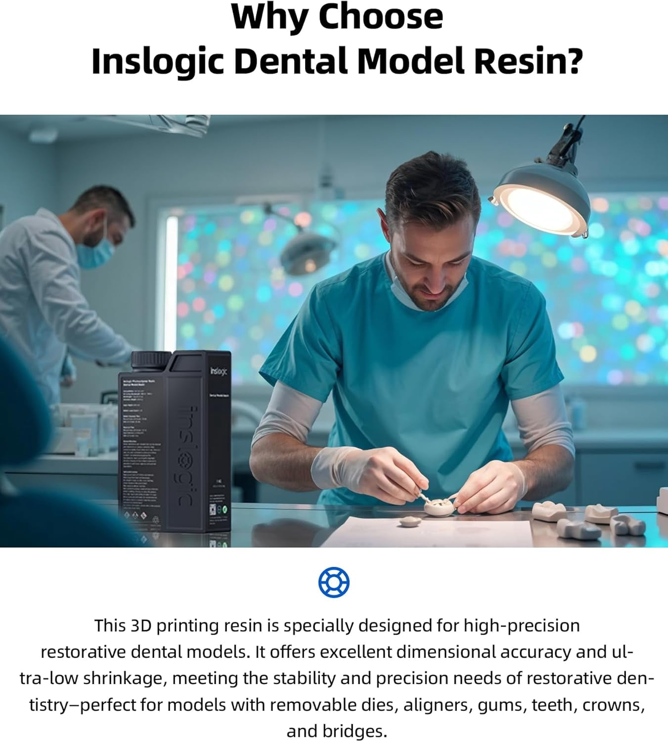 Dental Model 3D Printer Resin, High Accuracy Resin for Restorative ...