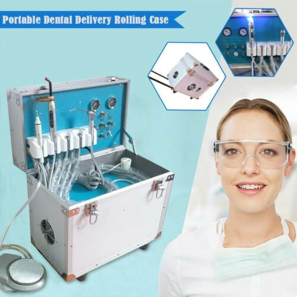 Dental Portable 4Hole Unit/System Mobile Delivery Rolling Case +Air ...
