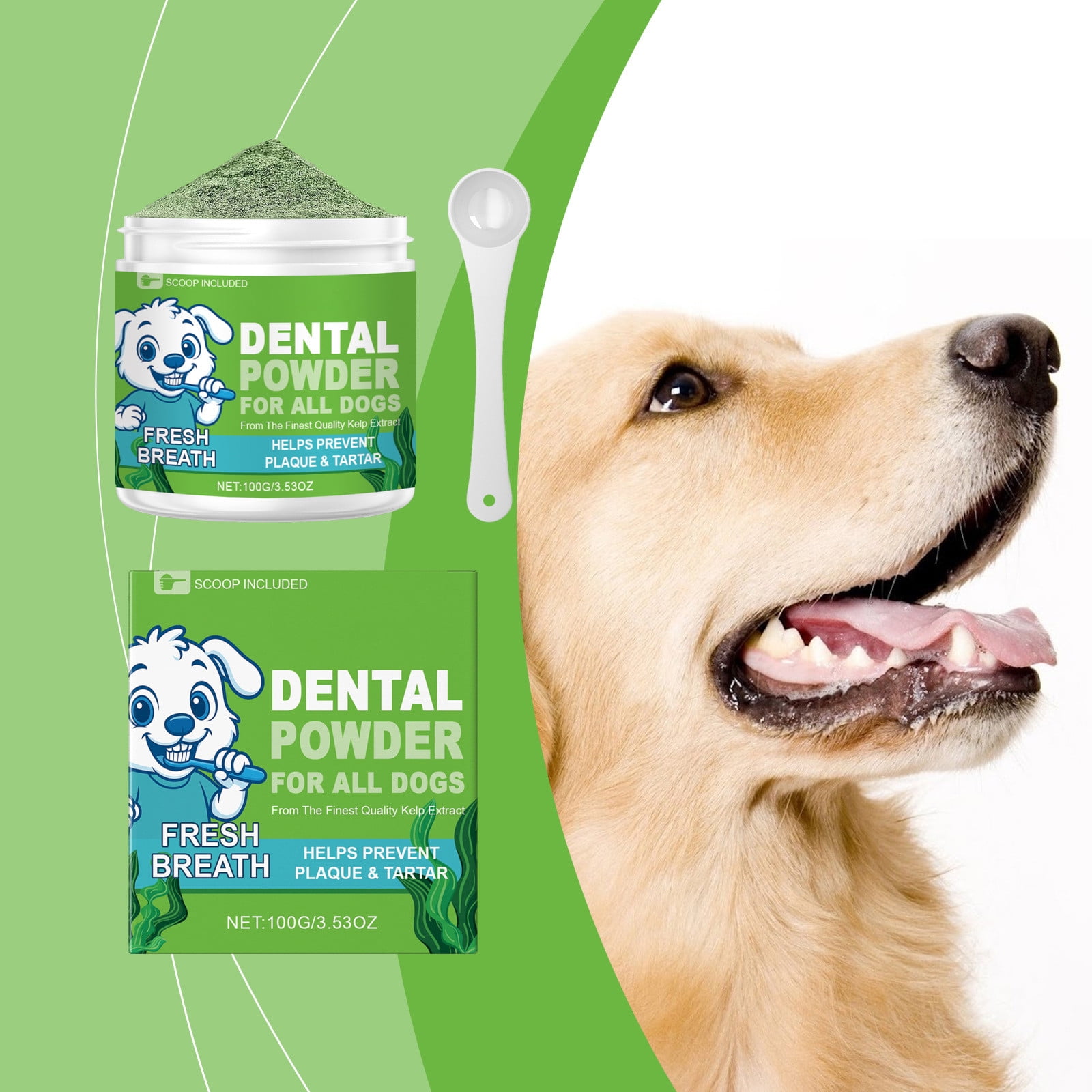 Dental Powder For All Dogs, Pet Teeth Cleaning Powder With Spoon, Oral ...