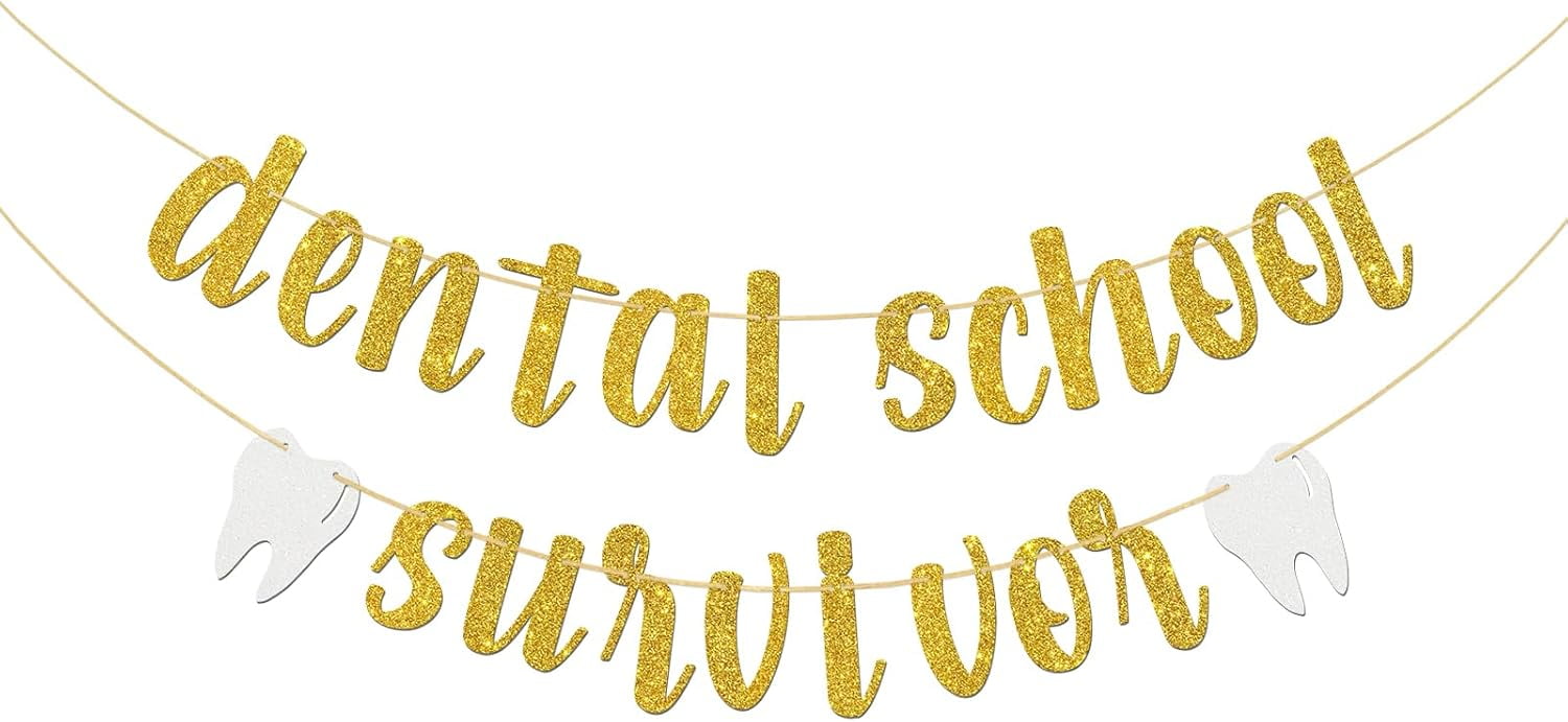 Dental School Survivor Banner, Congrats Dentist Decorations, Holy Molar ...