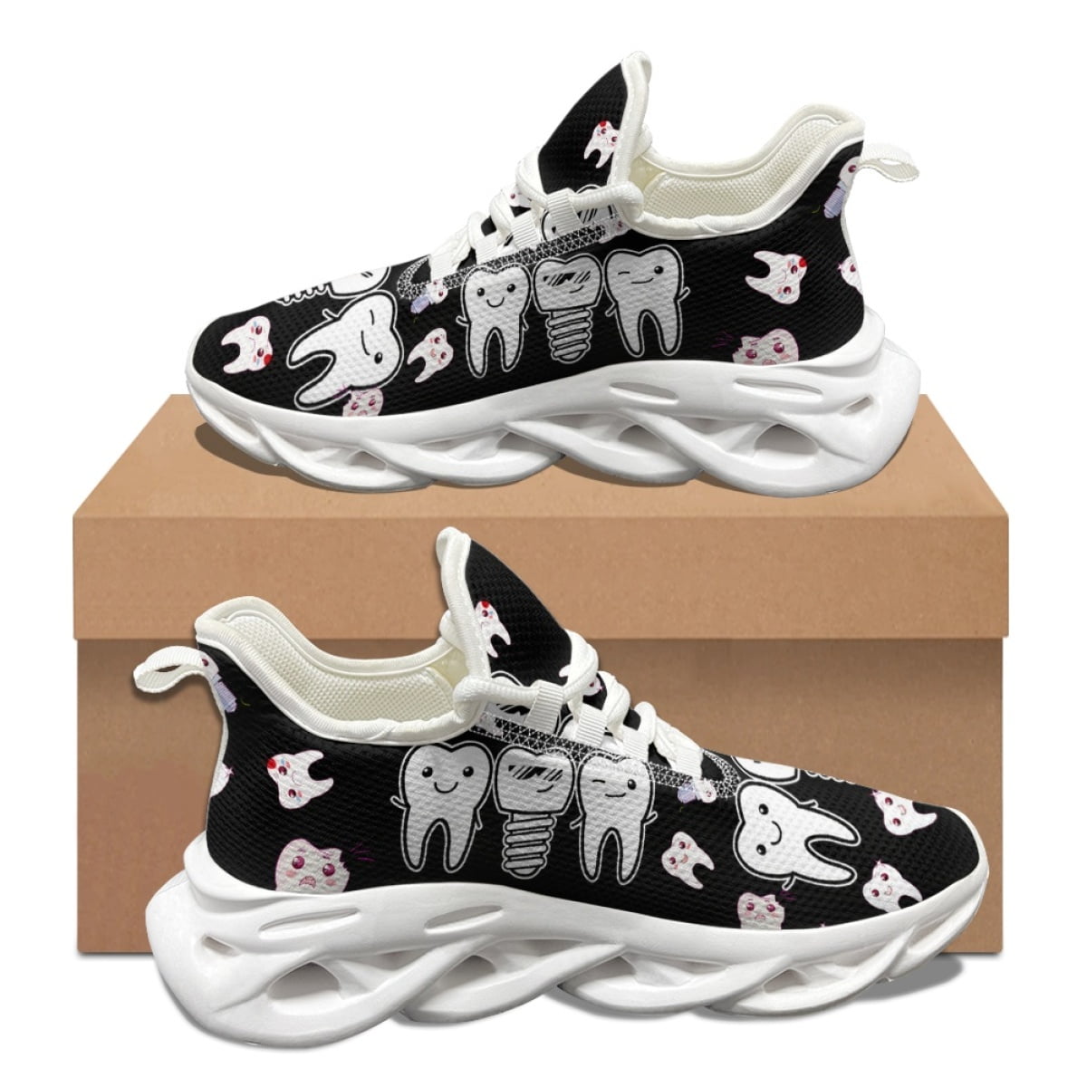 Dental Sneakers Cartoon Tooth Pattern Cushion Shoes Lightweight ...