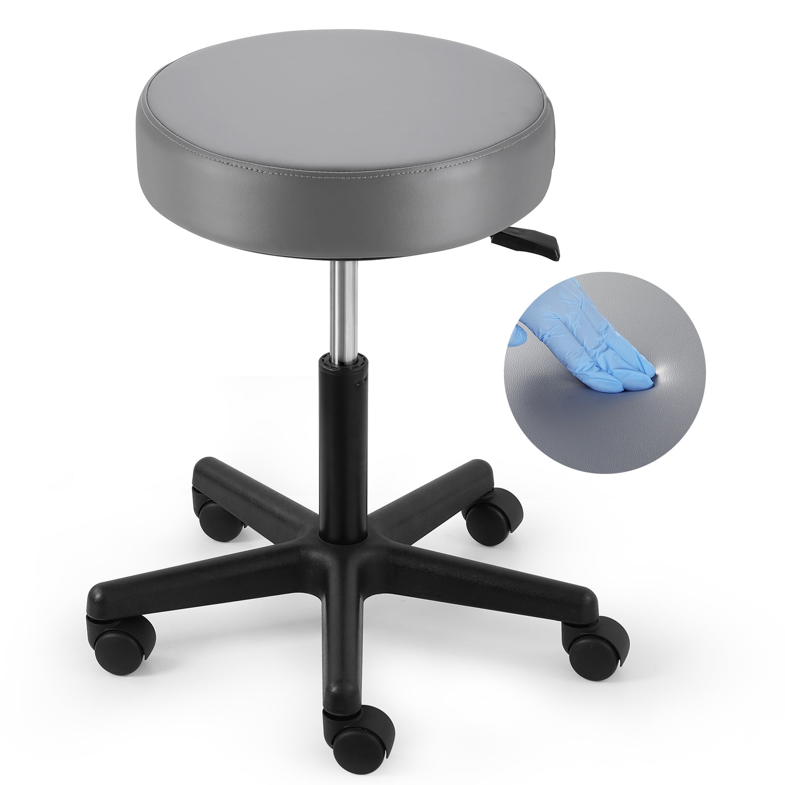 Dental Stool, 360° Stable Rotation Height Adjustable, PVC Leather ...