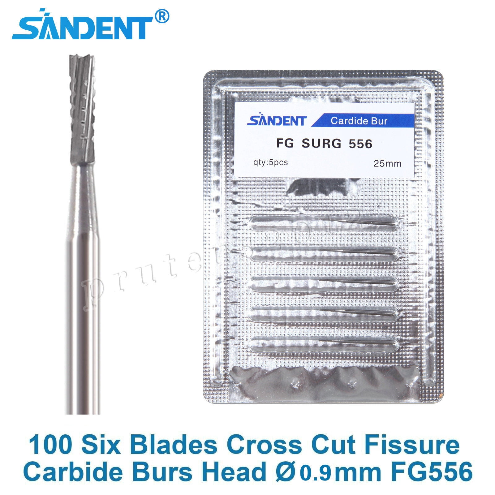 Dental Surgical 25mm FG #556 Straight Fissure Crosscut Carbide Bur ...