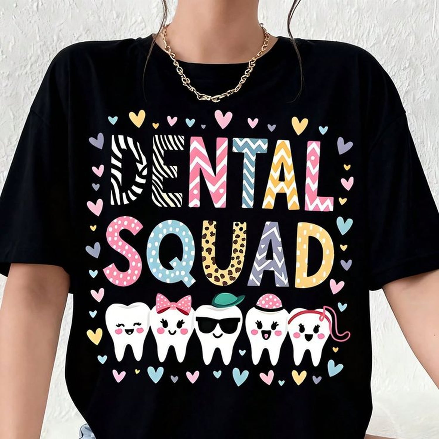 Dental T-S1Hirt For WoM1en - Fun Tooth Design With Cute C1Artoon T1EEth ...