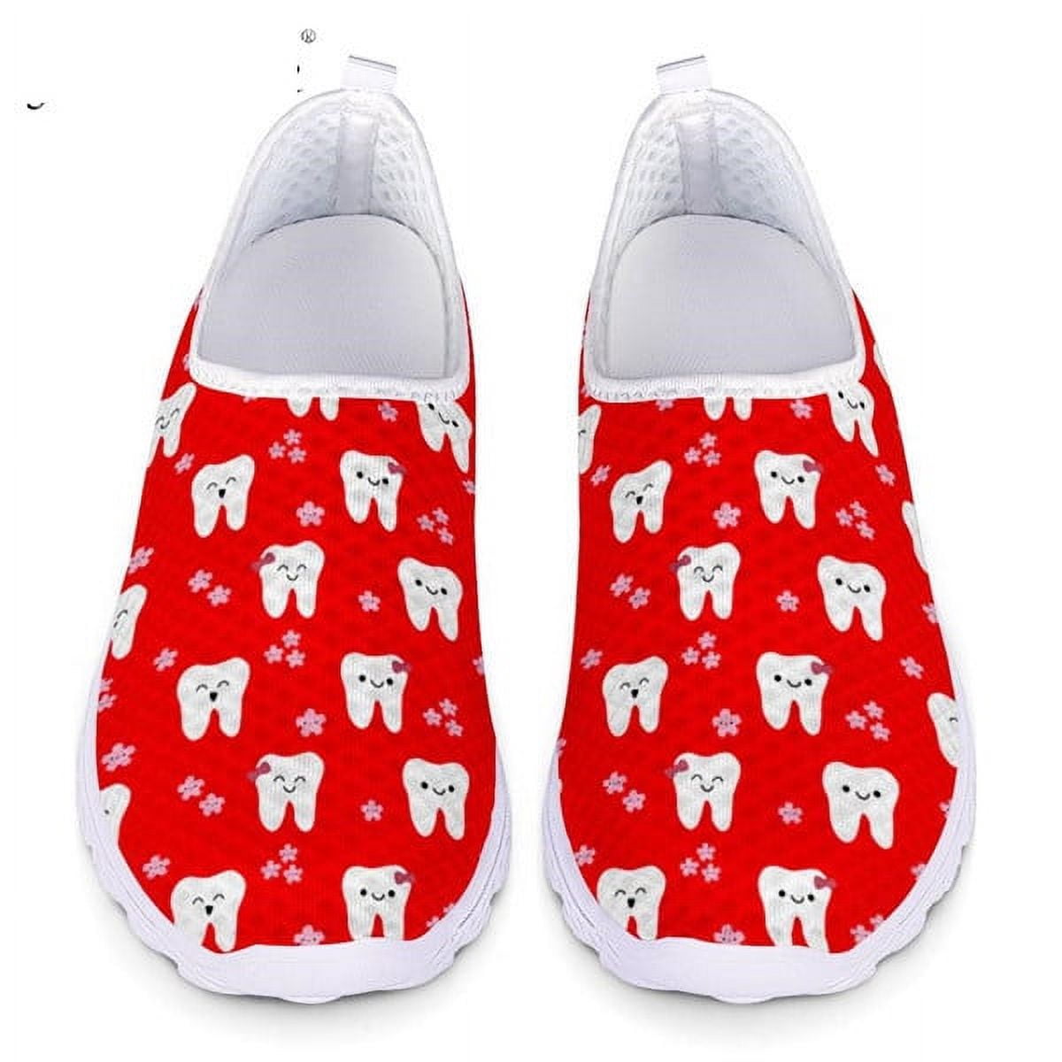 Dental Teeth/Dentist Equipment Pattern Flats Summer Women's Casual ...