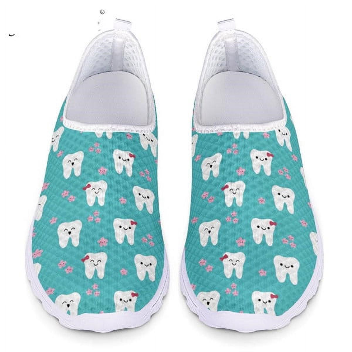Dental Teeth/Dentist Equipment Pattern Flats Summer Women's Casual ...