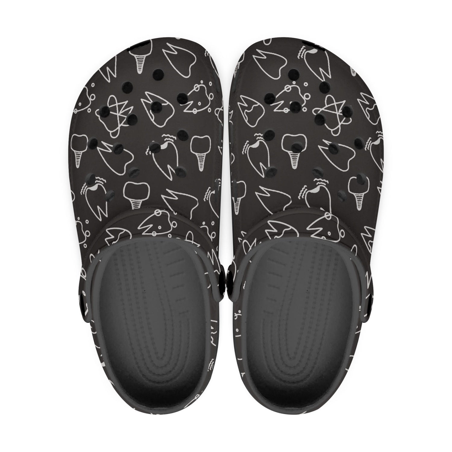 Dental Theme Black Sole Clog Shoes - Walmart.com