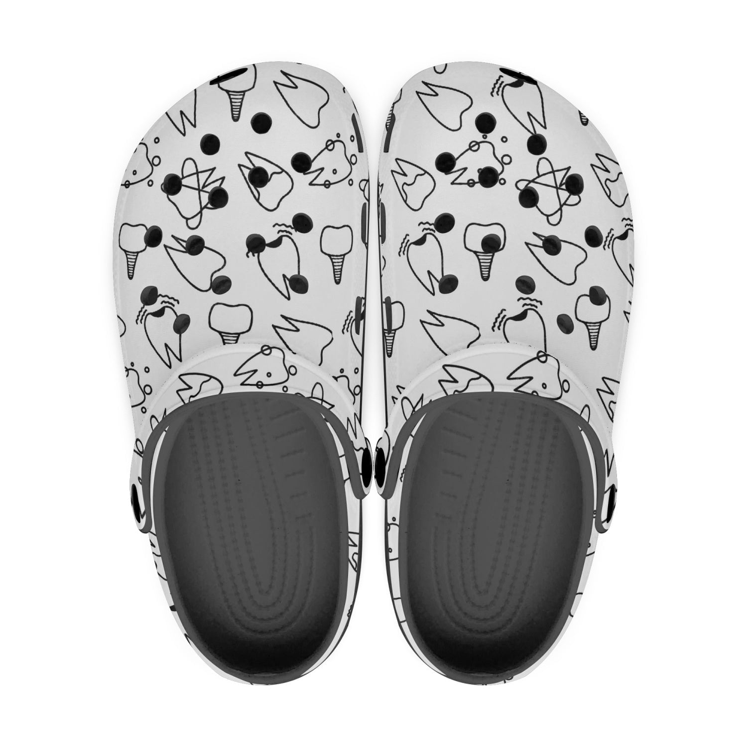 Dental Theme Black Sole Clog Shoes - Walmart.com