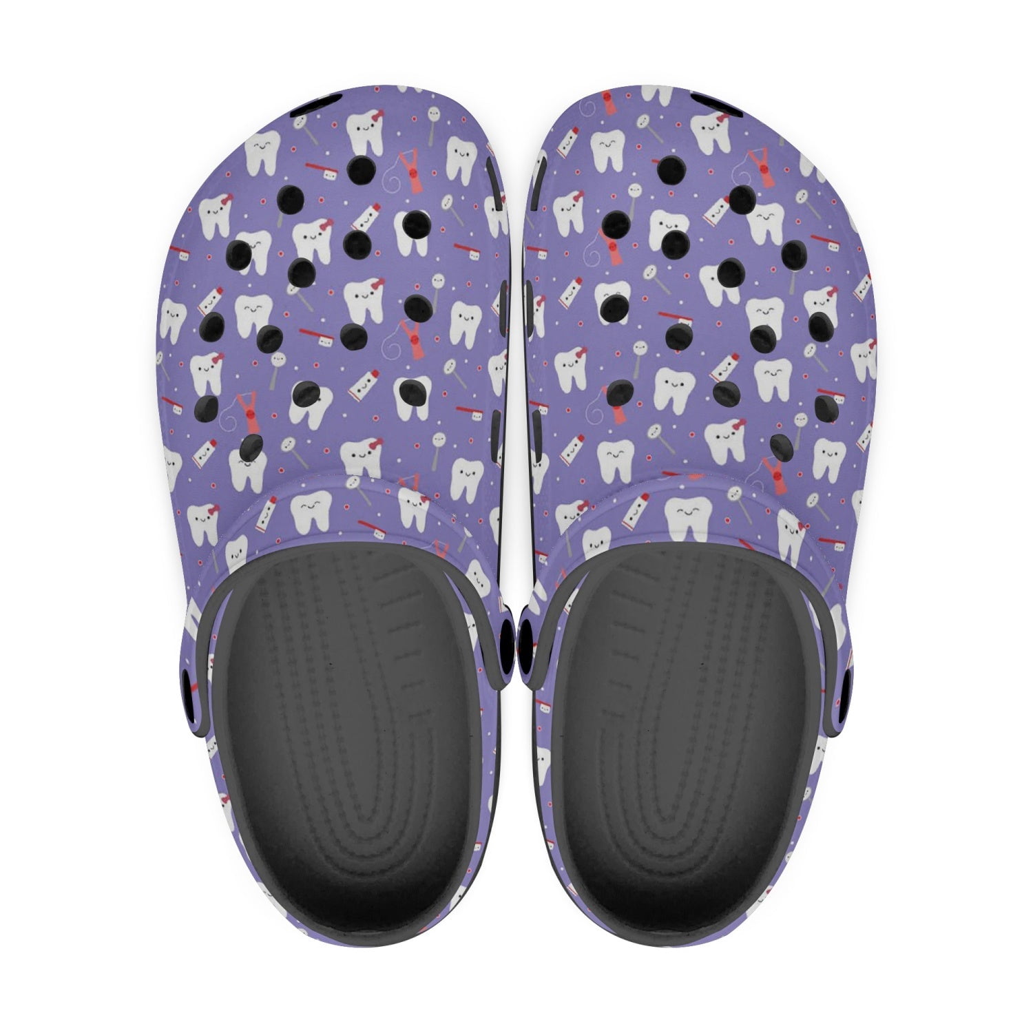 Dental Theme Black Sole Clog Shoes - Walmart.com