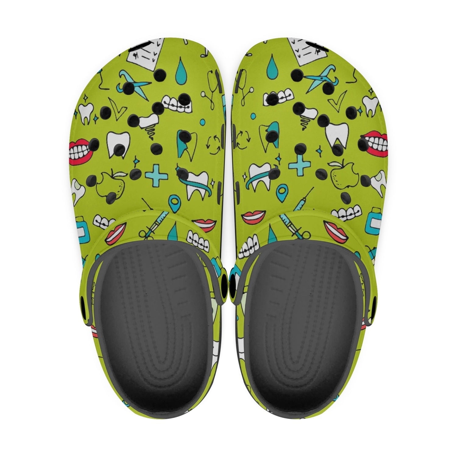 Dental Theme Black Sole Clog Shoes - Walmart.com