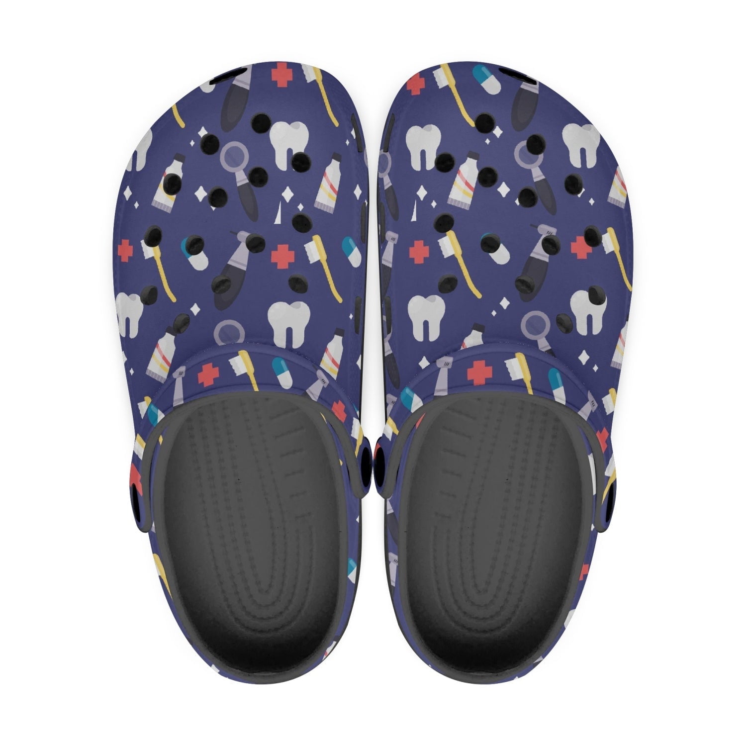 Dental Theme Black Sole Clog Shoes - Walmart.com