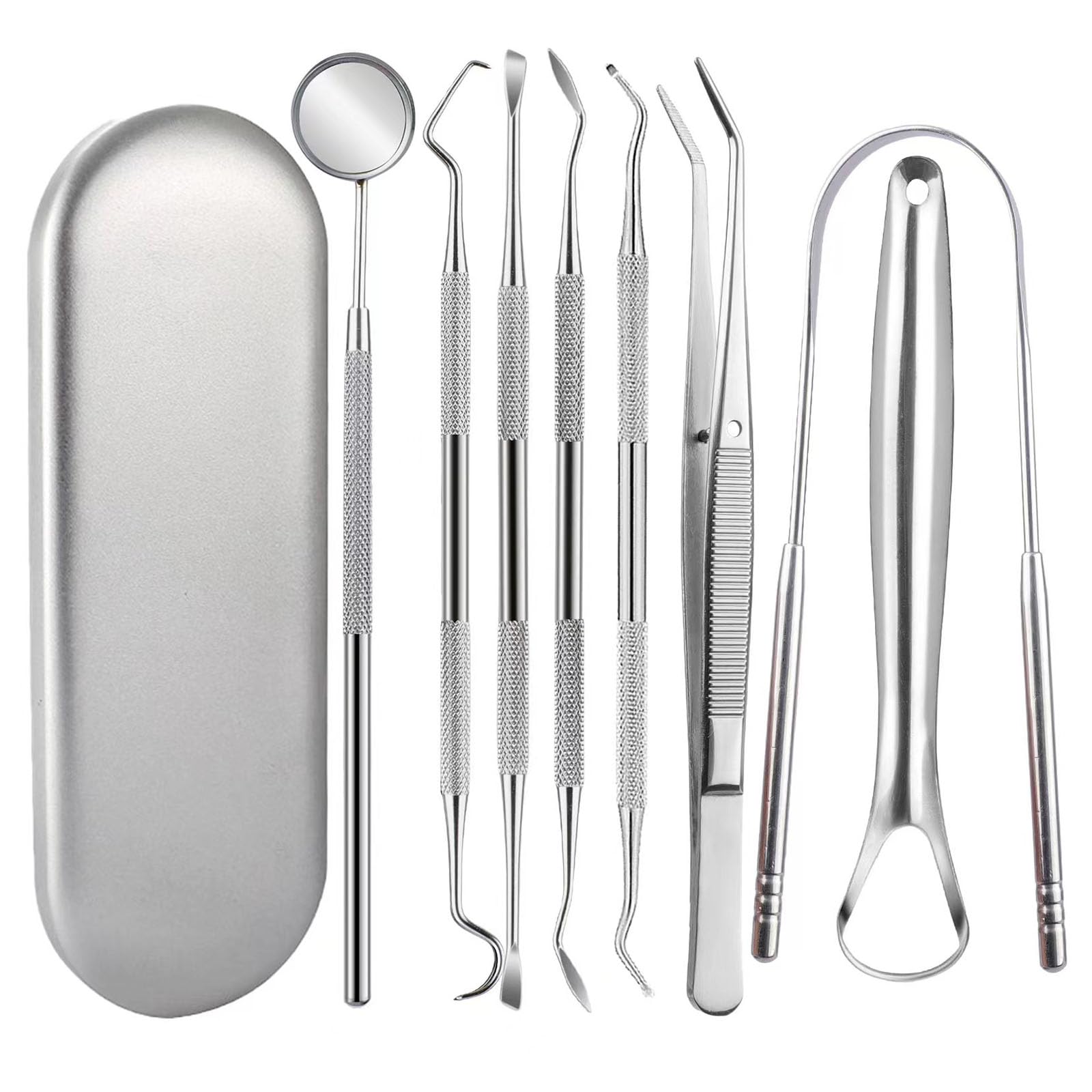 Dental Tools 8 Pack Stainless Steel Dental Care Kit Calculus and Plaque ...