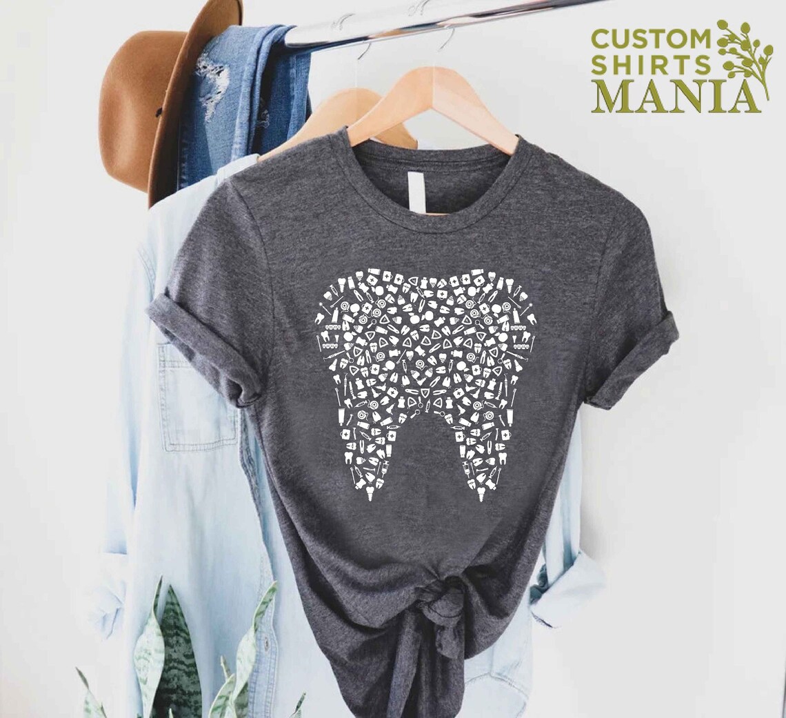 Dental Tooth Shirt, Dentist Gift, Dentist Shirt, Dental Hygienist Shirt ...
