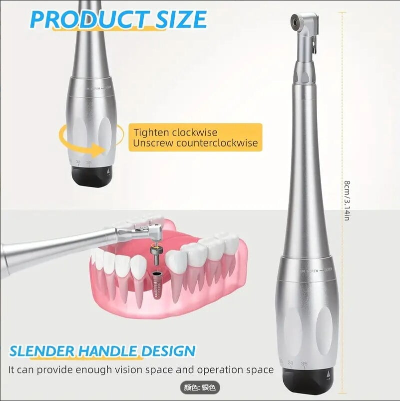 Dental Torque Wrench Universal Implant Kit Wrench Contra Angle & 16 ...