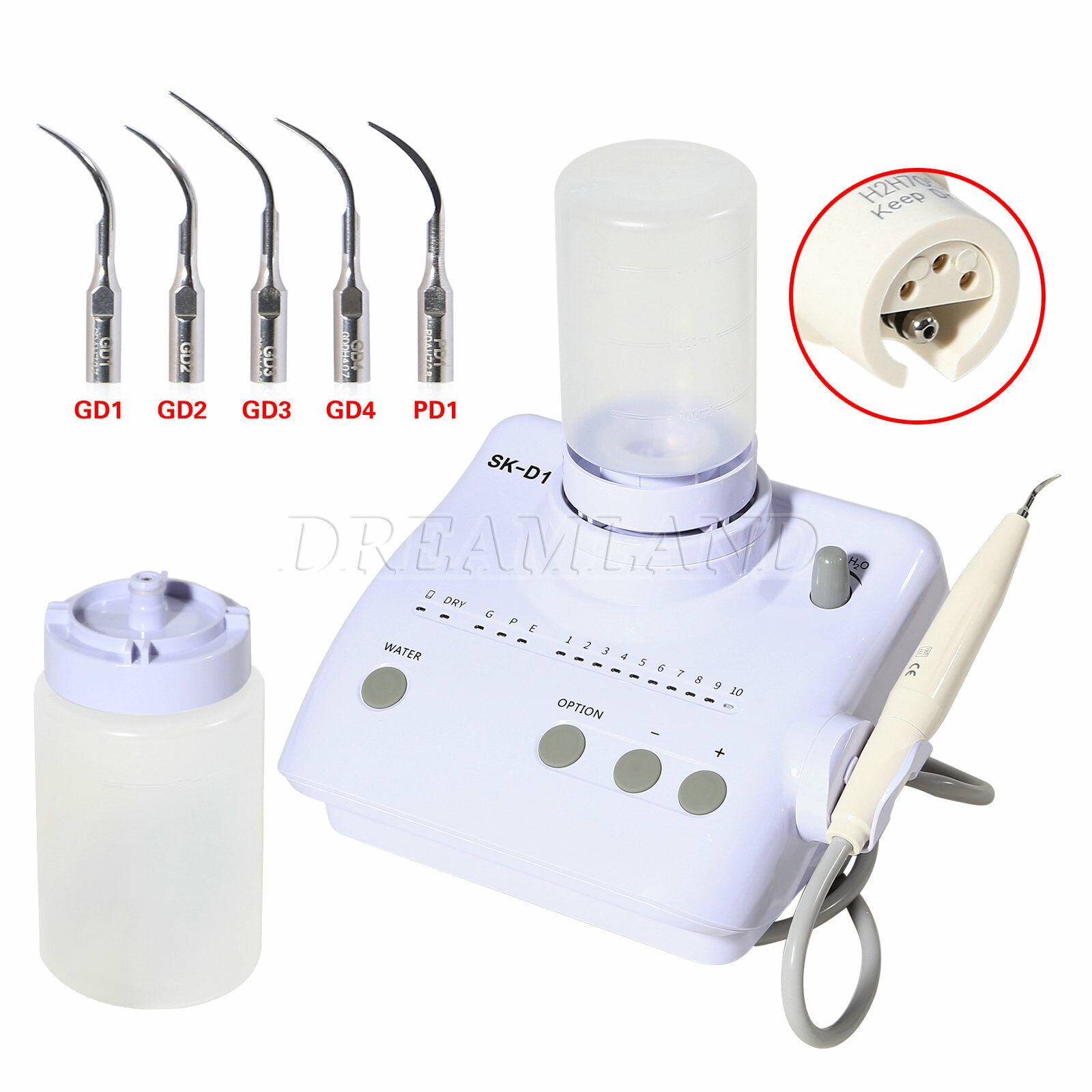 Dental Ultrasonic Piezo Scaler (LED) w/ Handpiece 5*Tips fit EMS ...