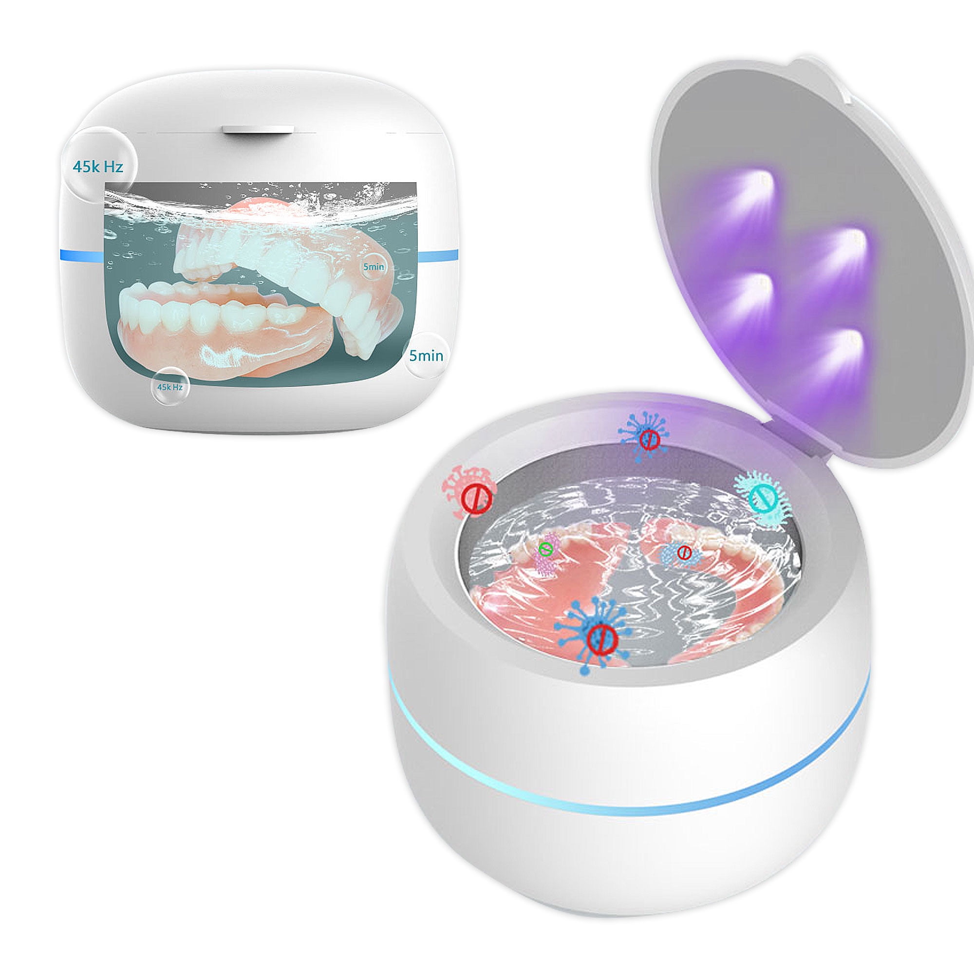 Dental Ultrasonic U V Cleaning False Teeth Aligner Retainer Mouth Guard ...