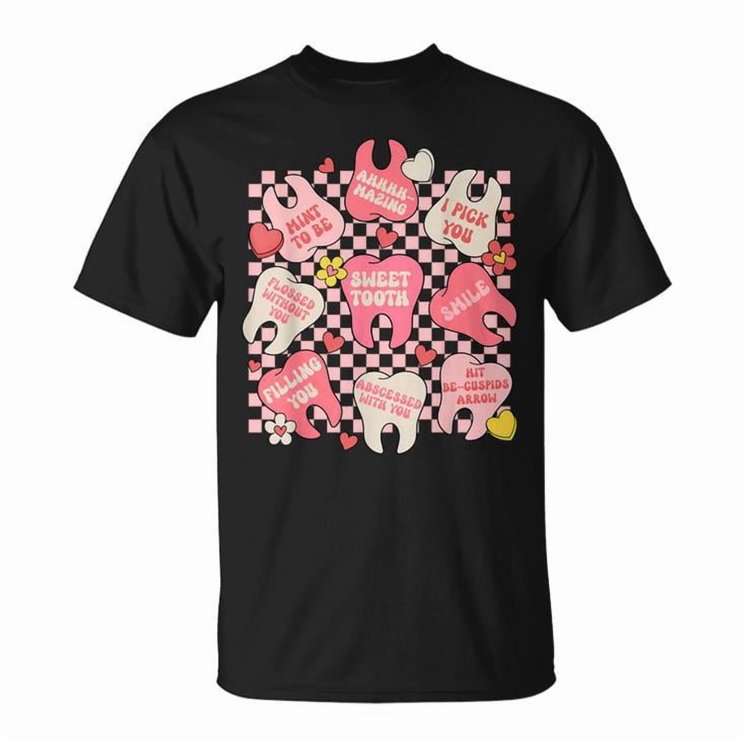 Dental Valentine’s Day Cute Tooth Hugging Heart Graphic Tee Unisex ...