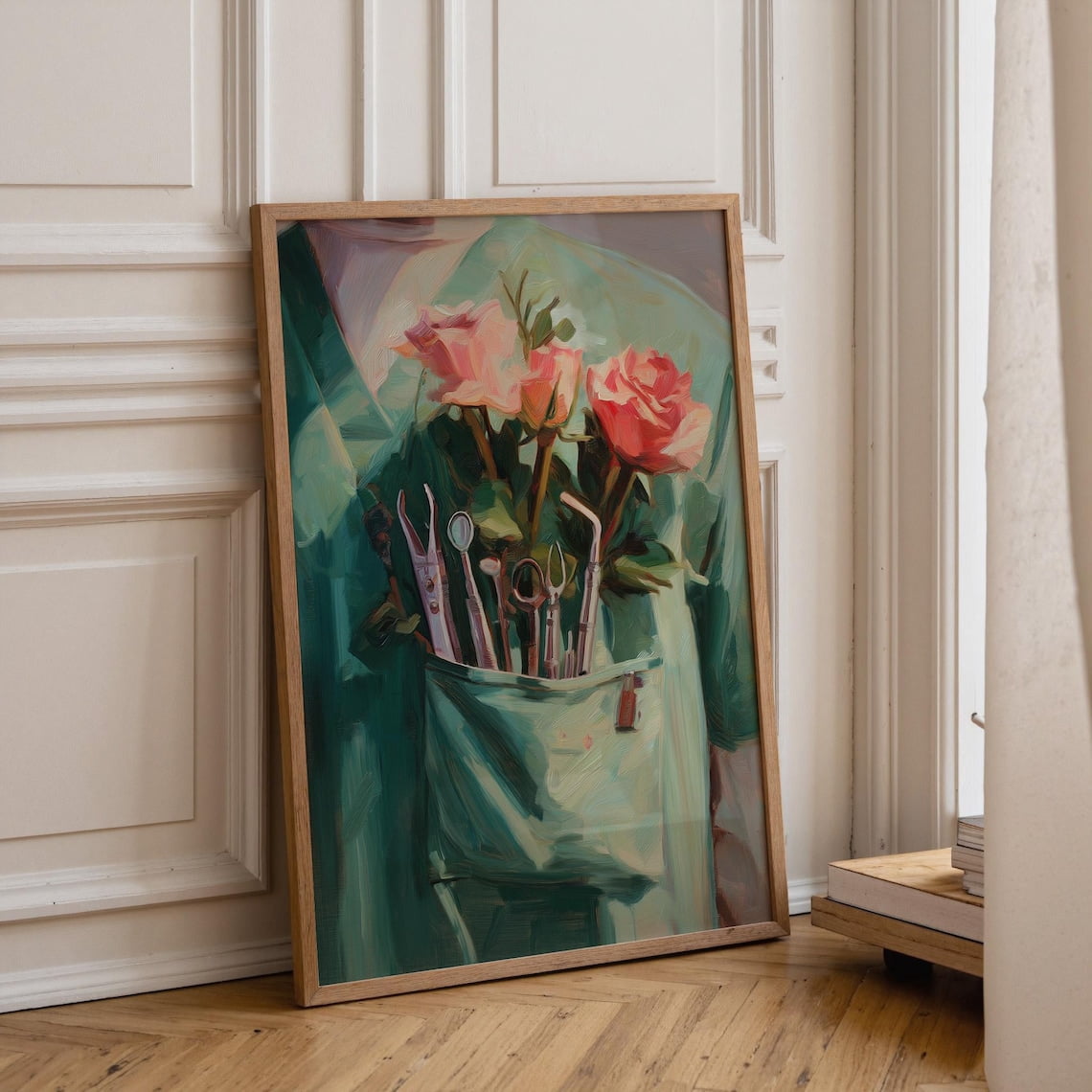 Dental Wall Art Print, Botanical Dental Tools Illustration, Modern ...