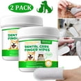 Dental Wipes for Dogs and Cats 100 Wipes,Reduce Plaque & Tartar,Removes ...