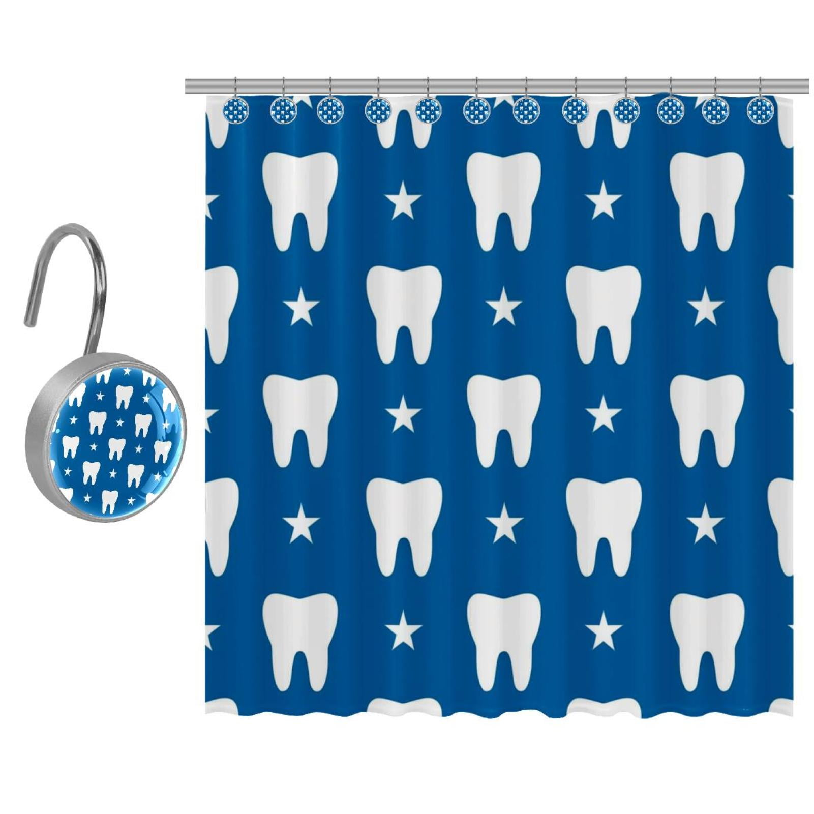Dental seamless patterns with minimalistic teeth Shower Curtain for ...
