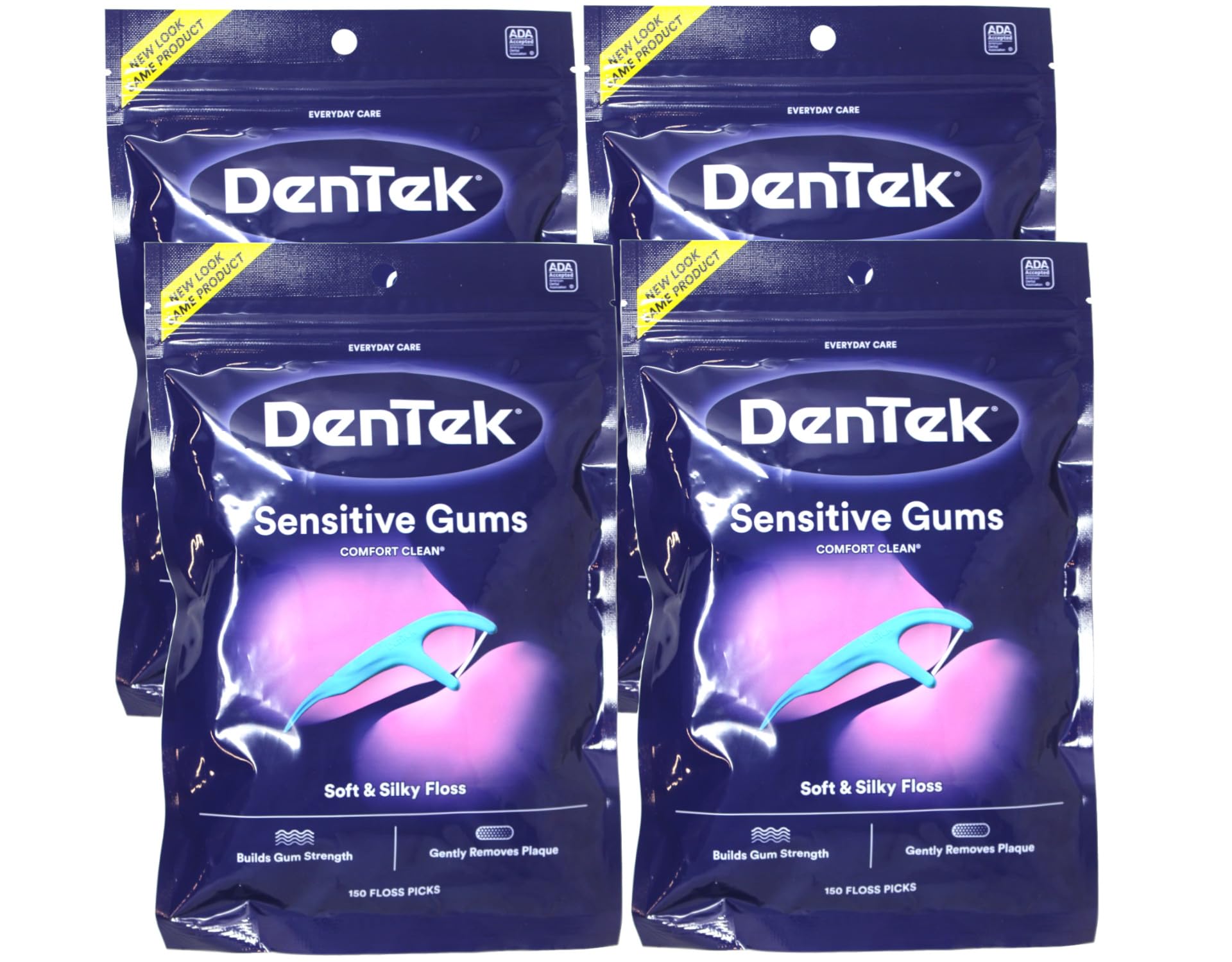 Dentek Comfort Clean Sensitive Gums Mouthwash Blast Floss Picks 150 ...