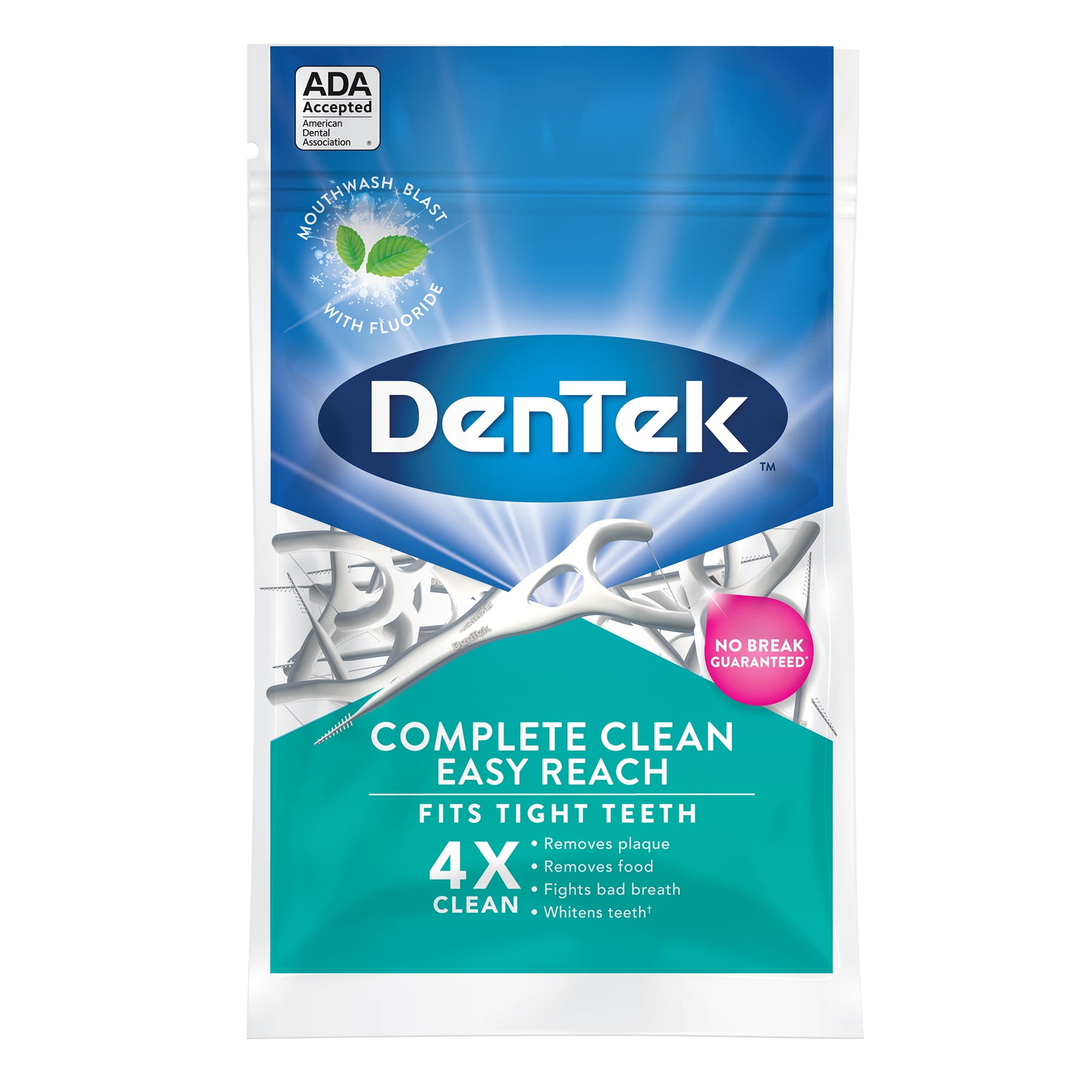 Dentek Dental Flossers, Complete Clean Easy Reach Picks, No Break & No ...