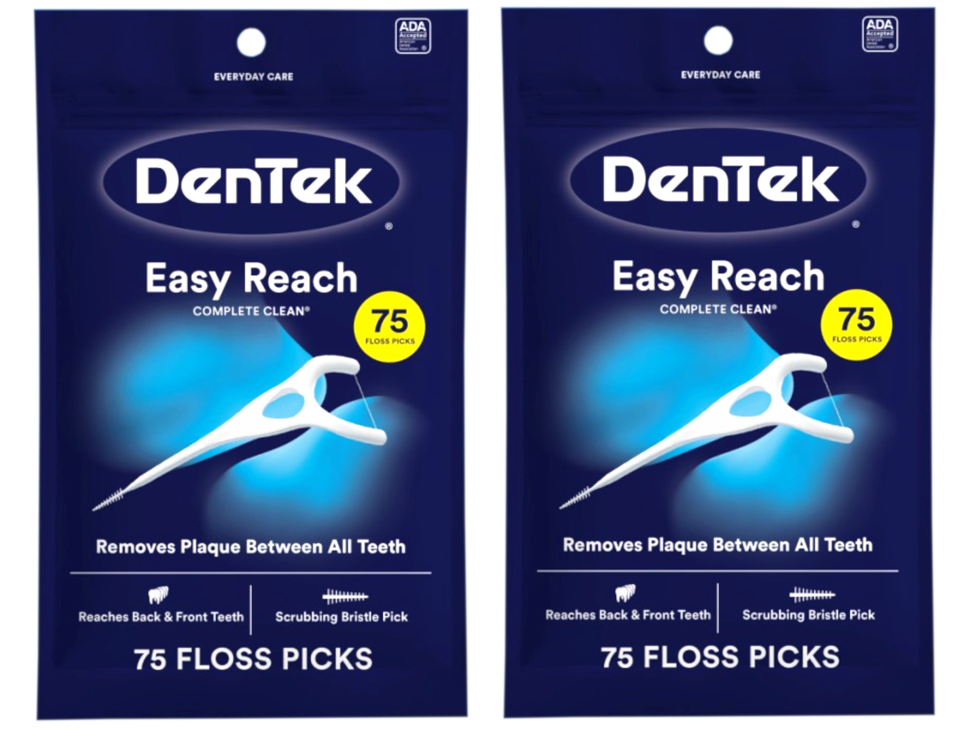 DenTek Floss Picks, Easy Reach Angled, Fresh Mint, 75 Count Pack ...